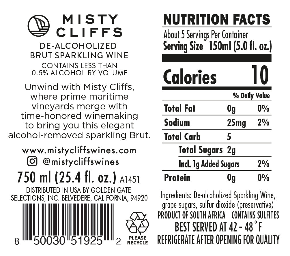 Misty Cliffs Brut Sparkling Wine – Misty Cliffs Wines